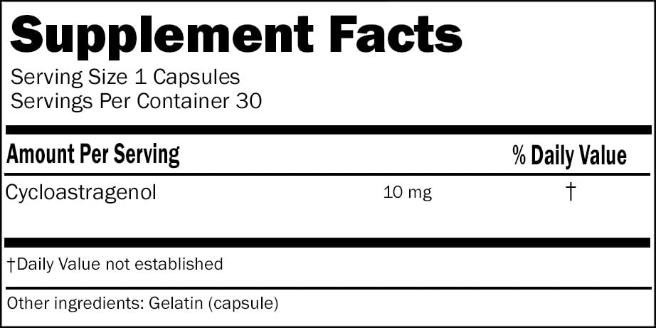 Cycloastragenol herbal supplement benefits