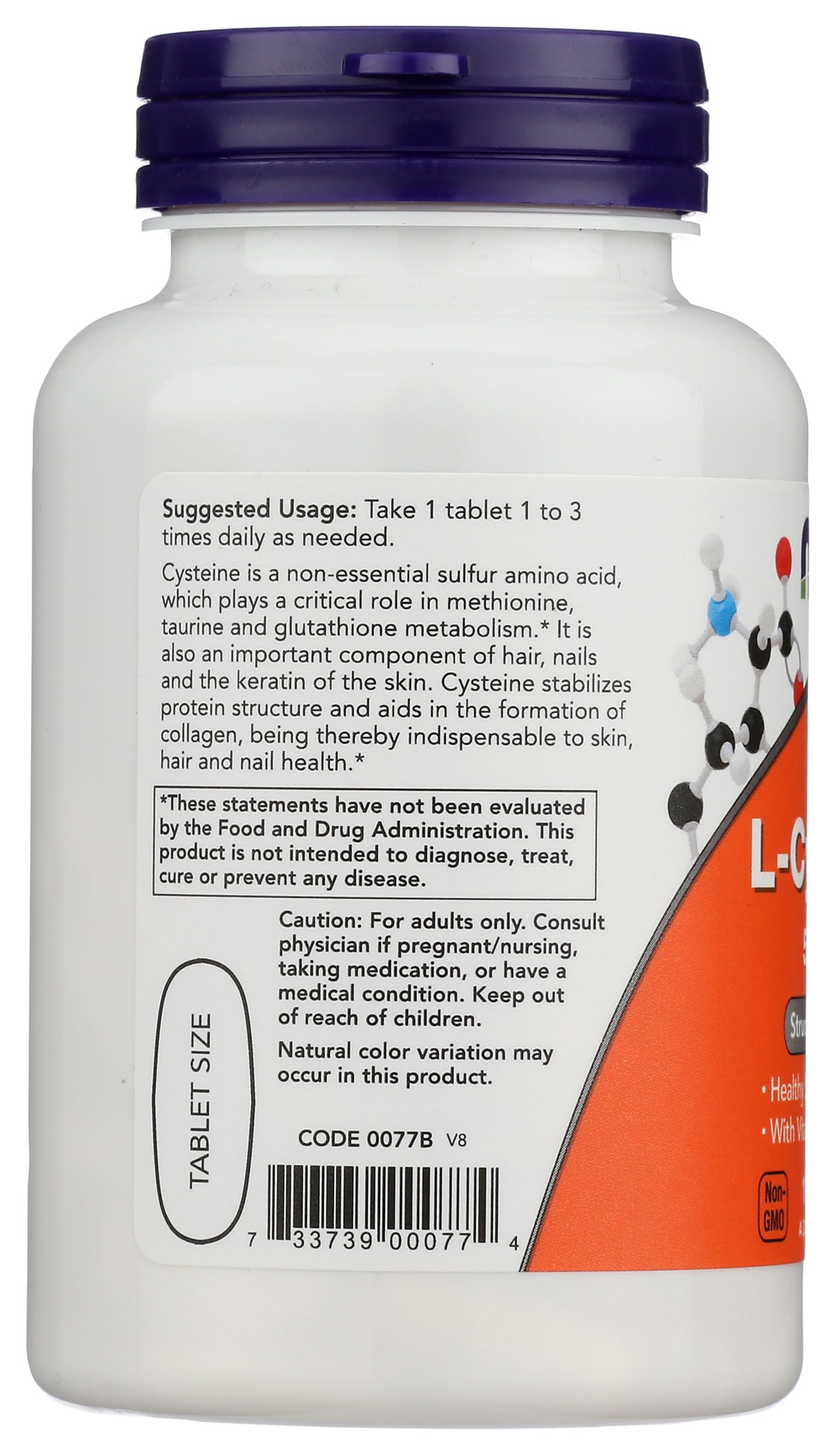 Cysteine tablets for skin health