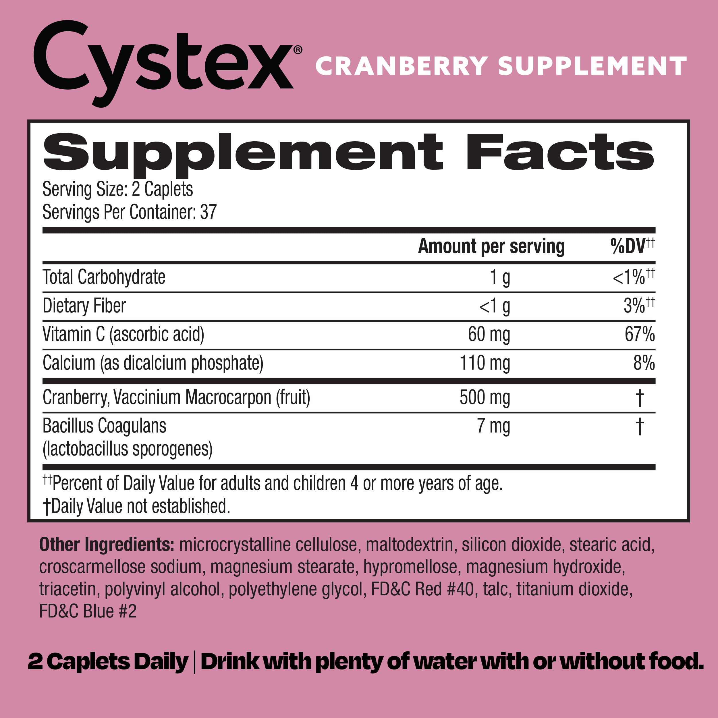 Cystex cranberry formula with prebiotics