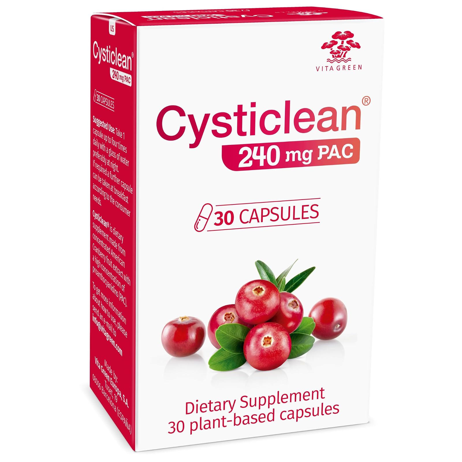 Cysticlean cranberry PAC capsules