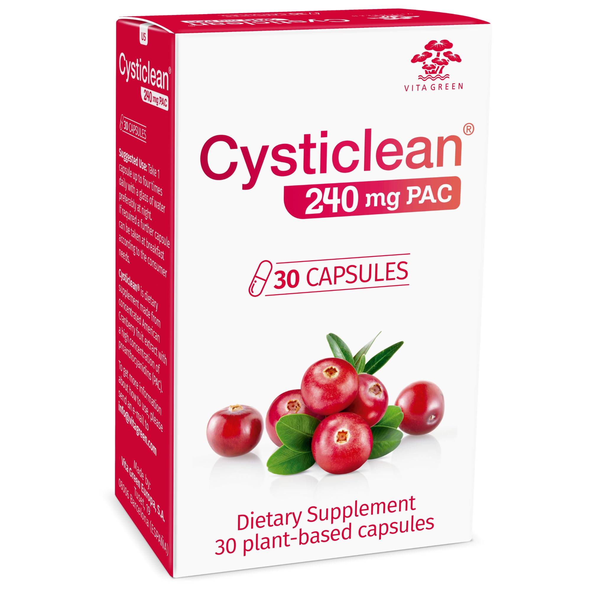 Cysticlean cranberry supplement for UTI relief