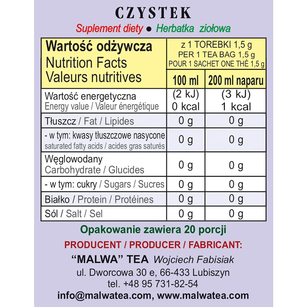 Czystek herbal tea calming effects
