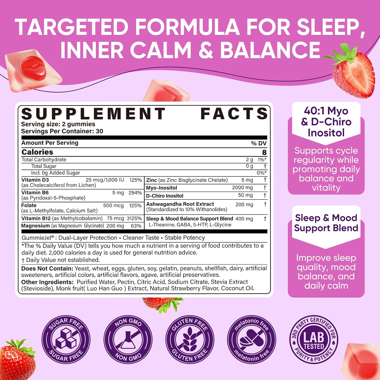 D-Chiro Inositol gummies for PCOS support