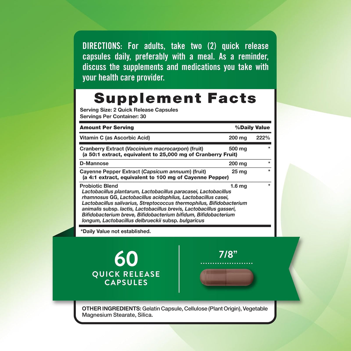 D-Mannose and probiotics blend