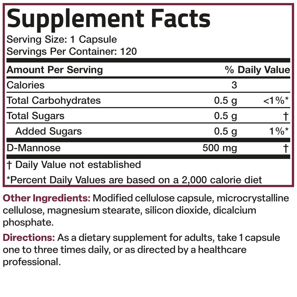 D-Mannose capsules for everyday health