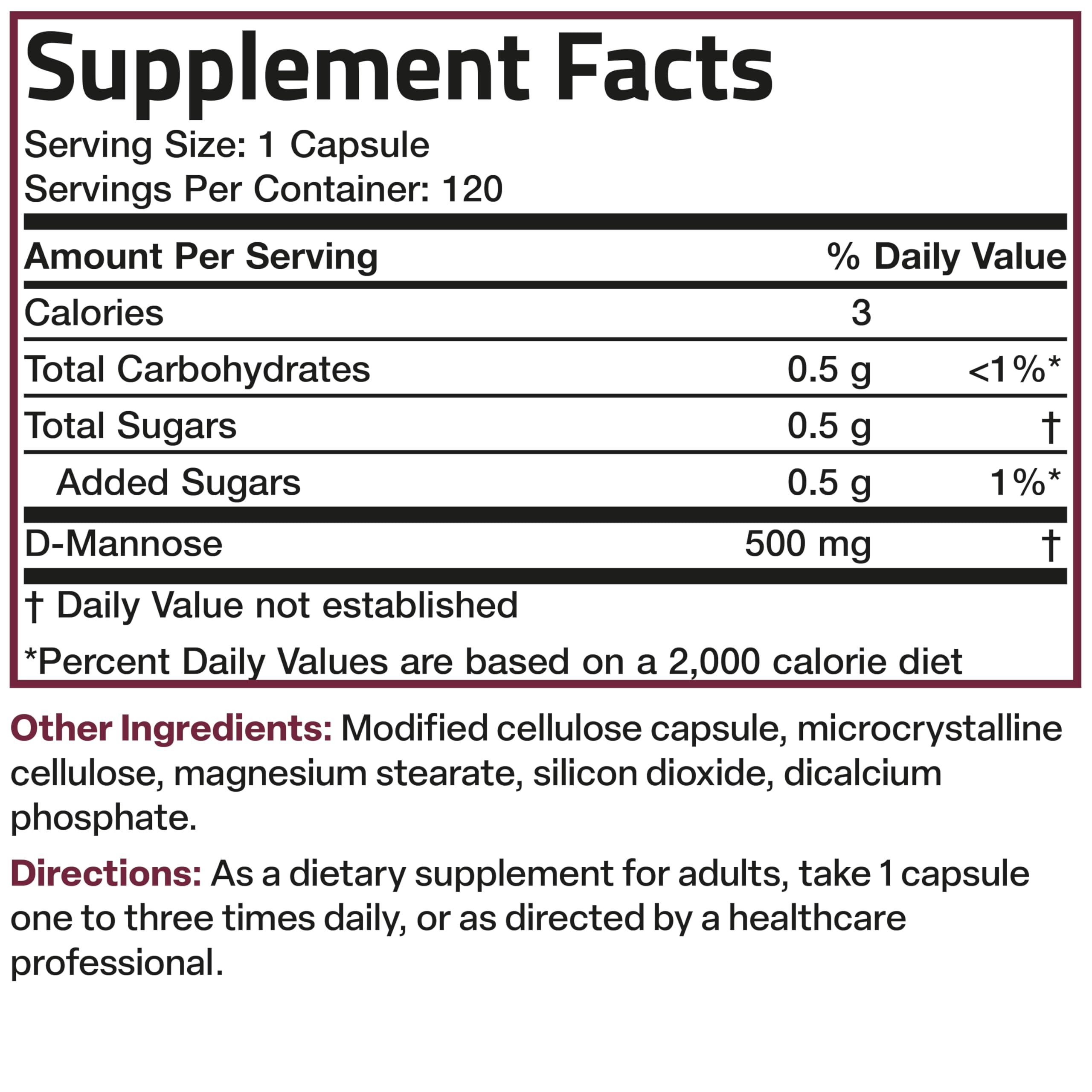 D-Mannose capsules for everyday health