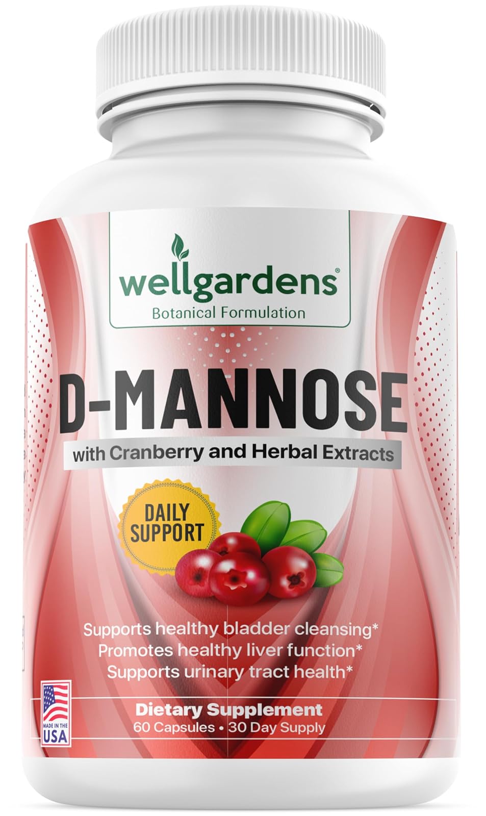 D-Mannose cranberry capsules for urinary health