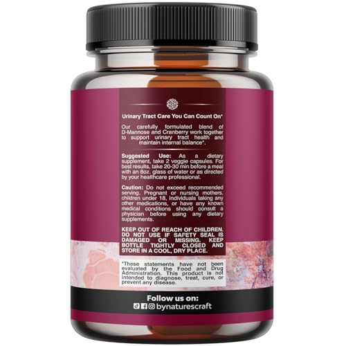D Mannose cranberry supplement capsules