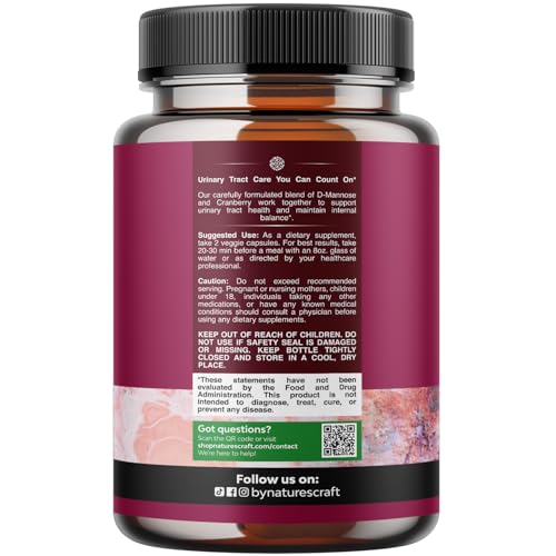 D Mannose cranberry supplement capsules