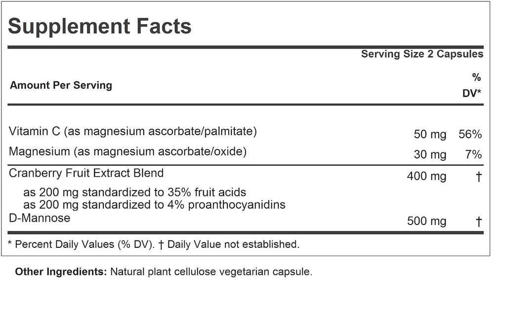 D-Mannose enhanced cranberry extract