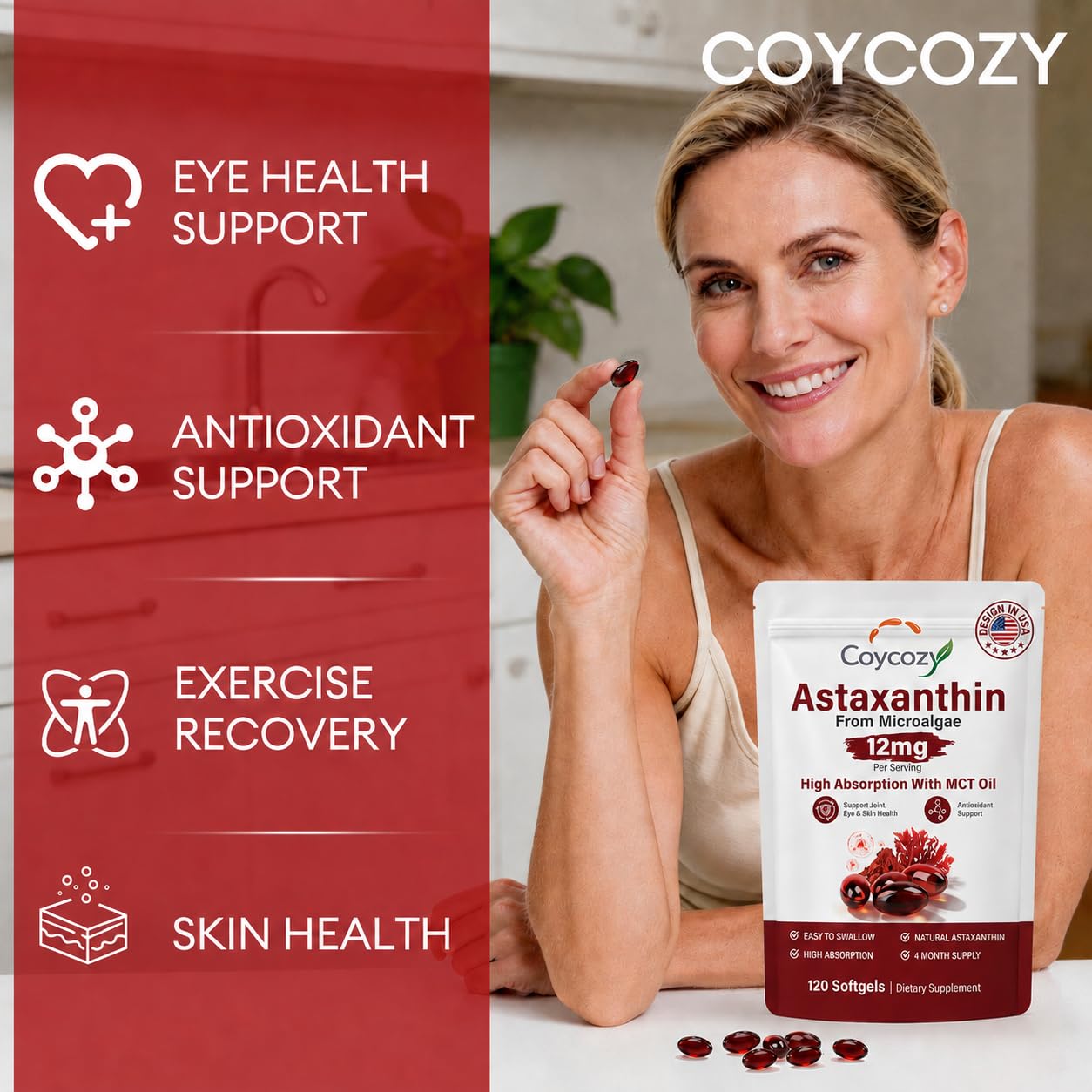 Daily antioxidant Astaxanthin supplement