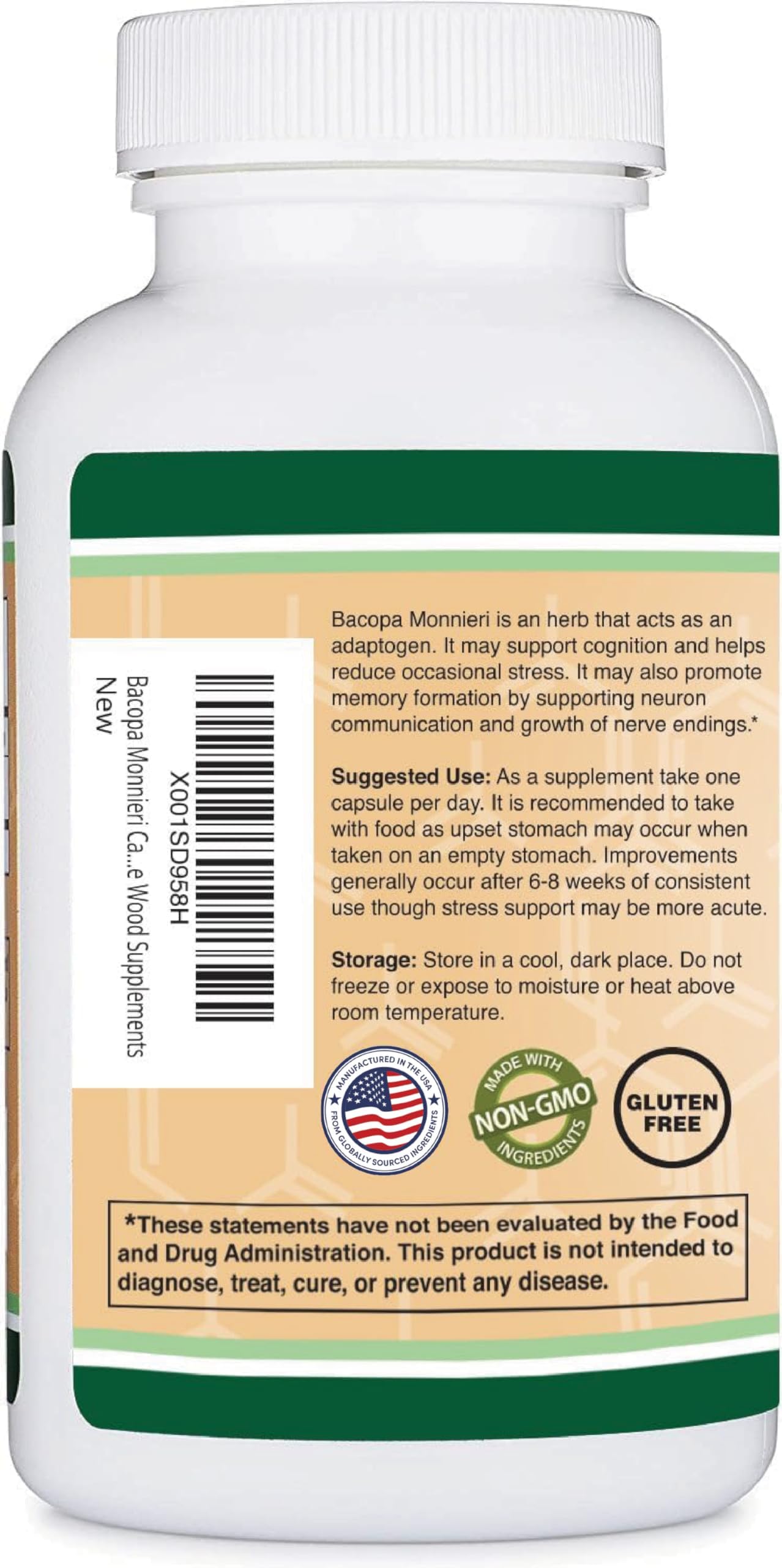 Daily Bacopa Monnieri capsules for wellness