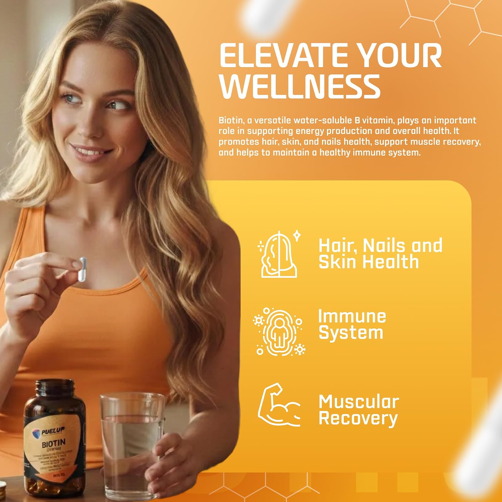 Daily biotin supplement for energy