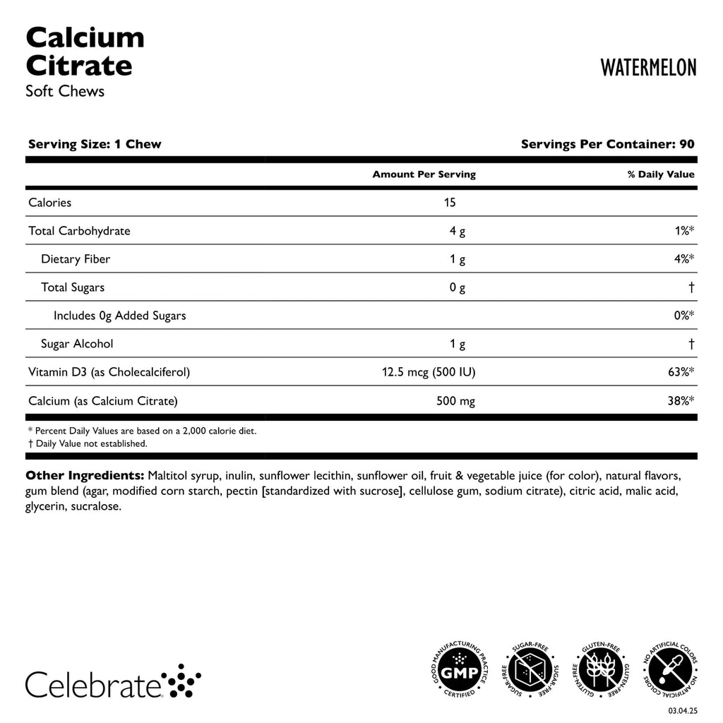Daily calcium chews with vitamin D3