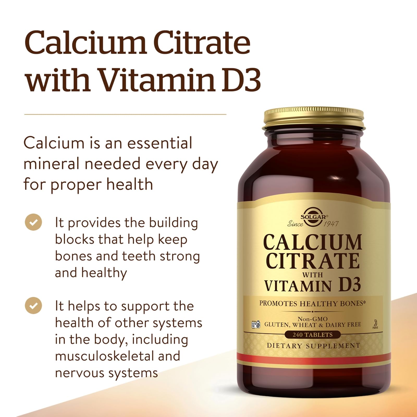 daily calcium citrate for strong bones