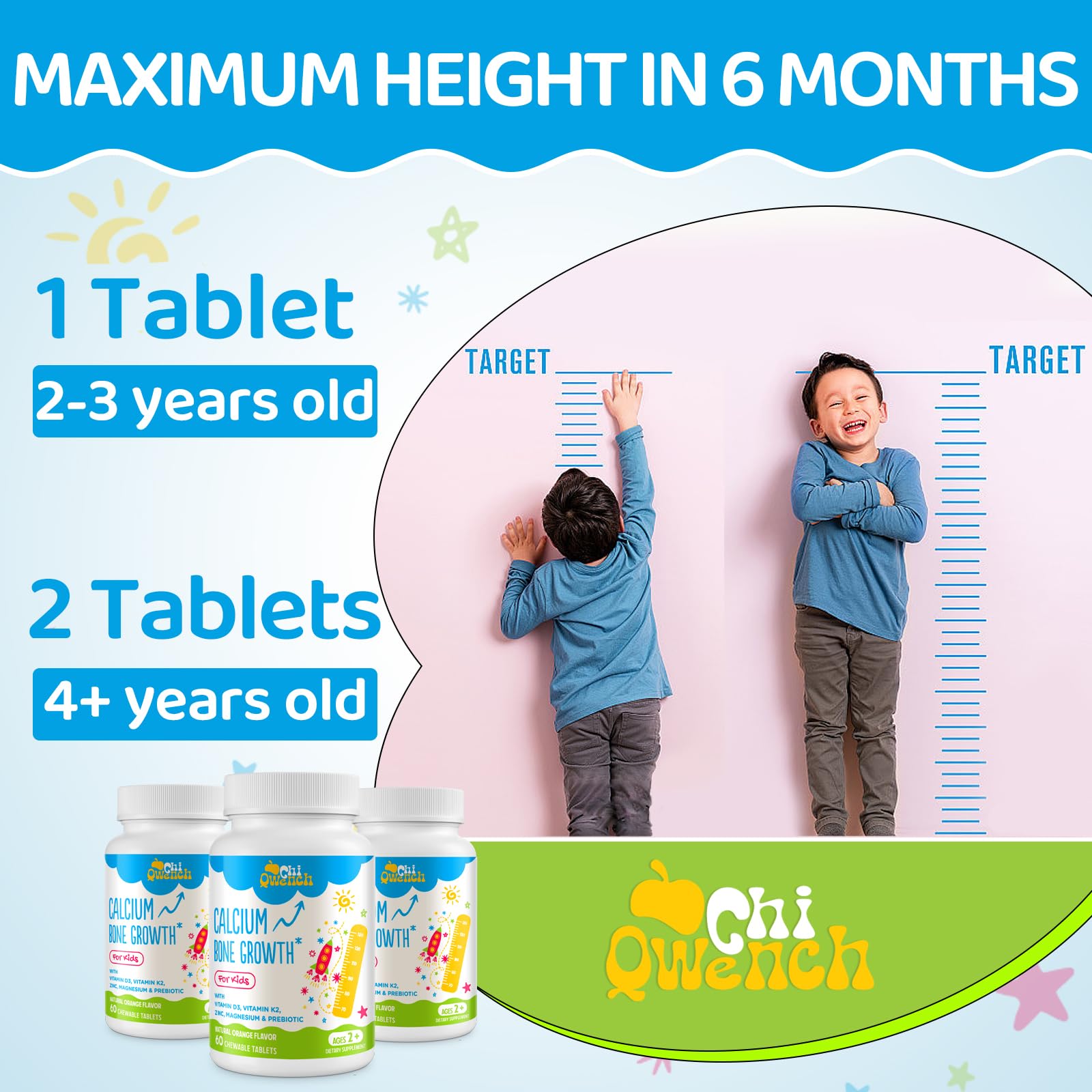 Daily calcium for growing children
