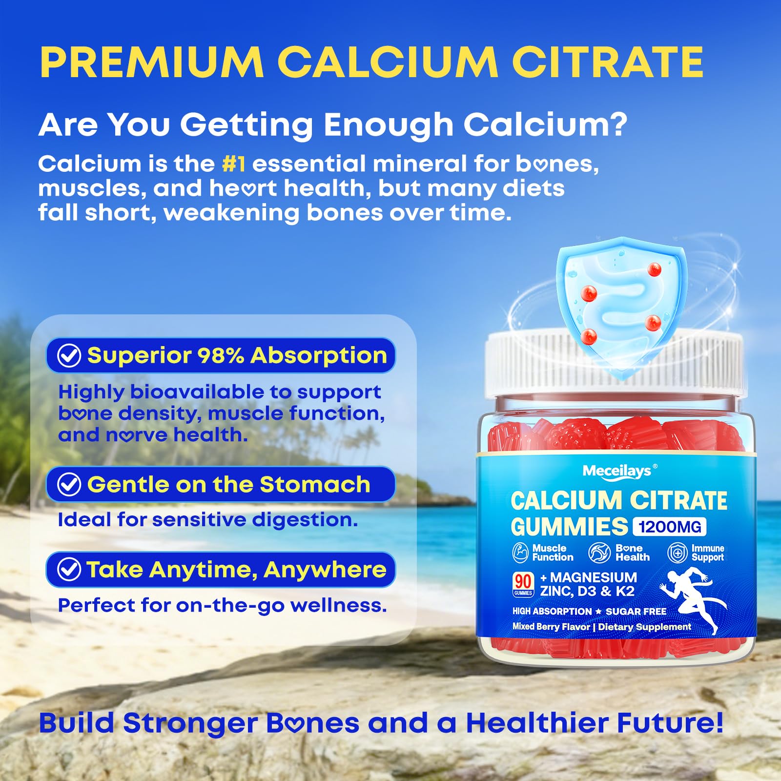 Daily calcium supplement for healthy bones