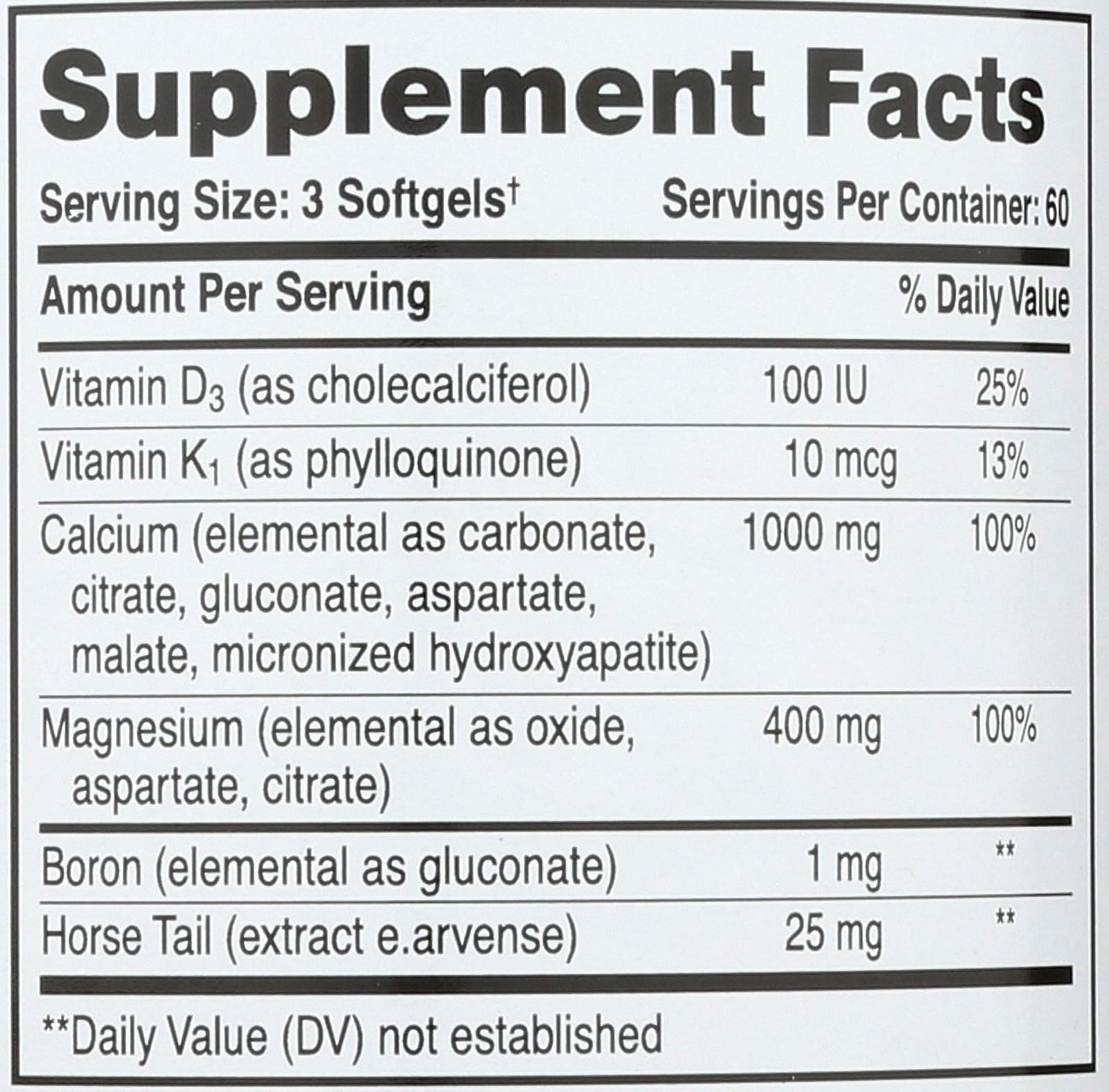 Daily calcium supplement for strong bones