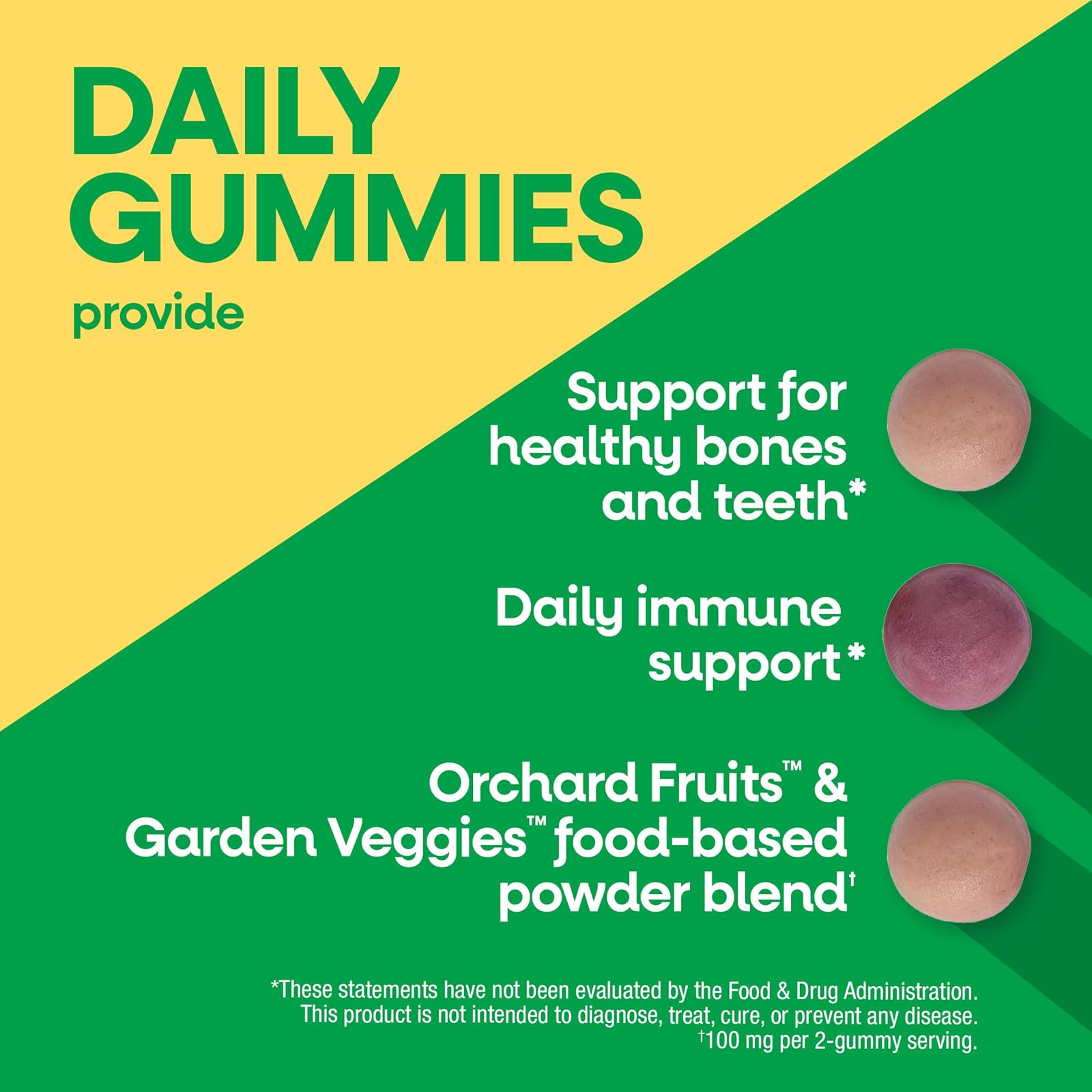 Daily calcium supplement gummies for adults