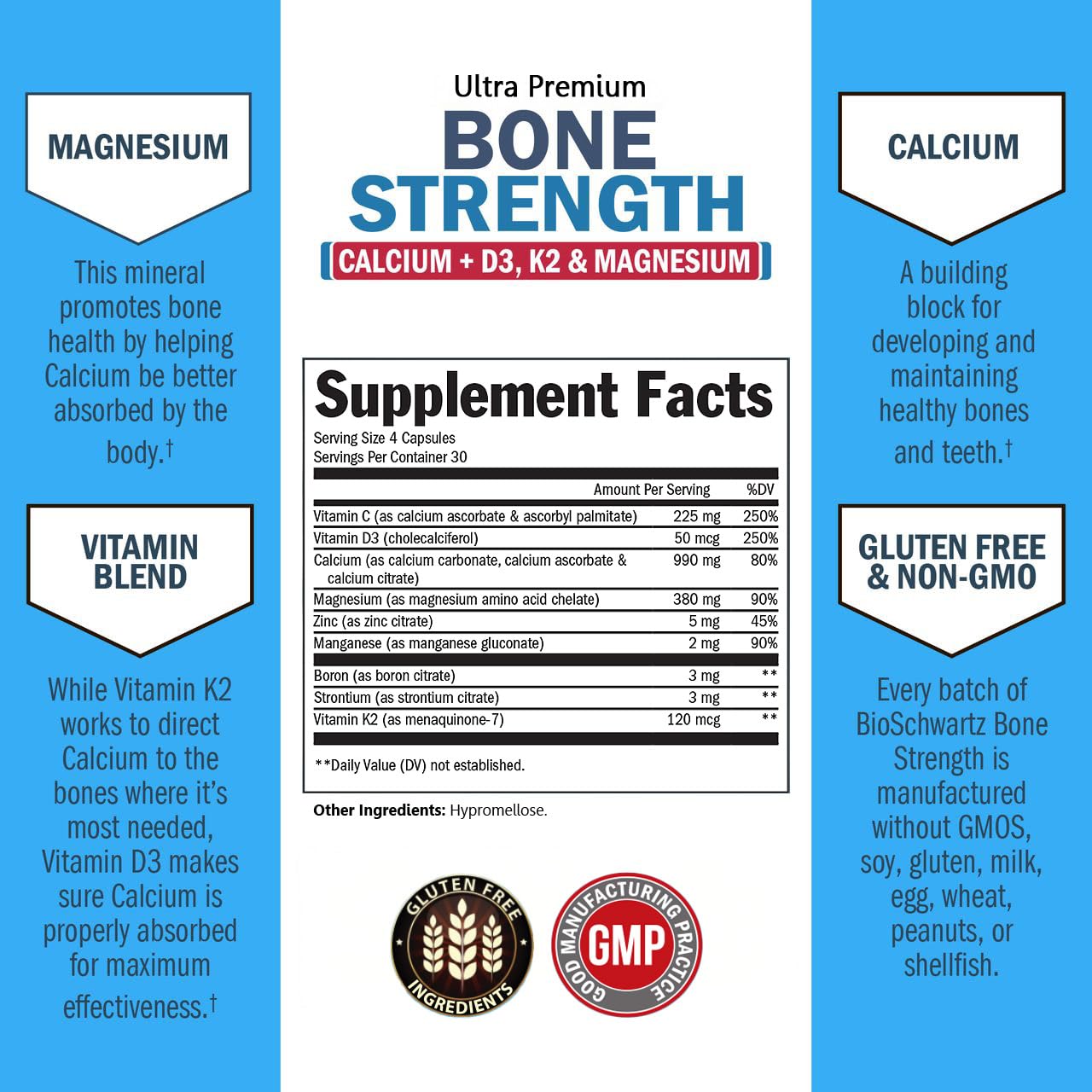 Daily calcium support for adults