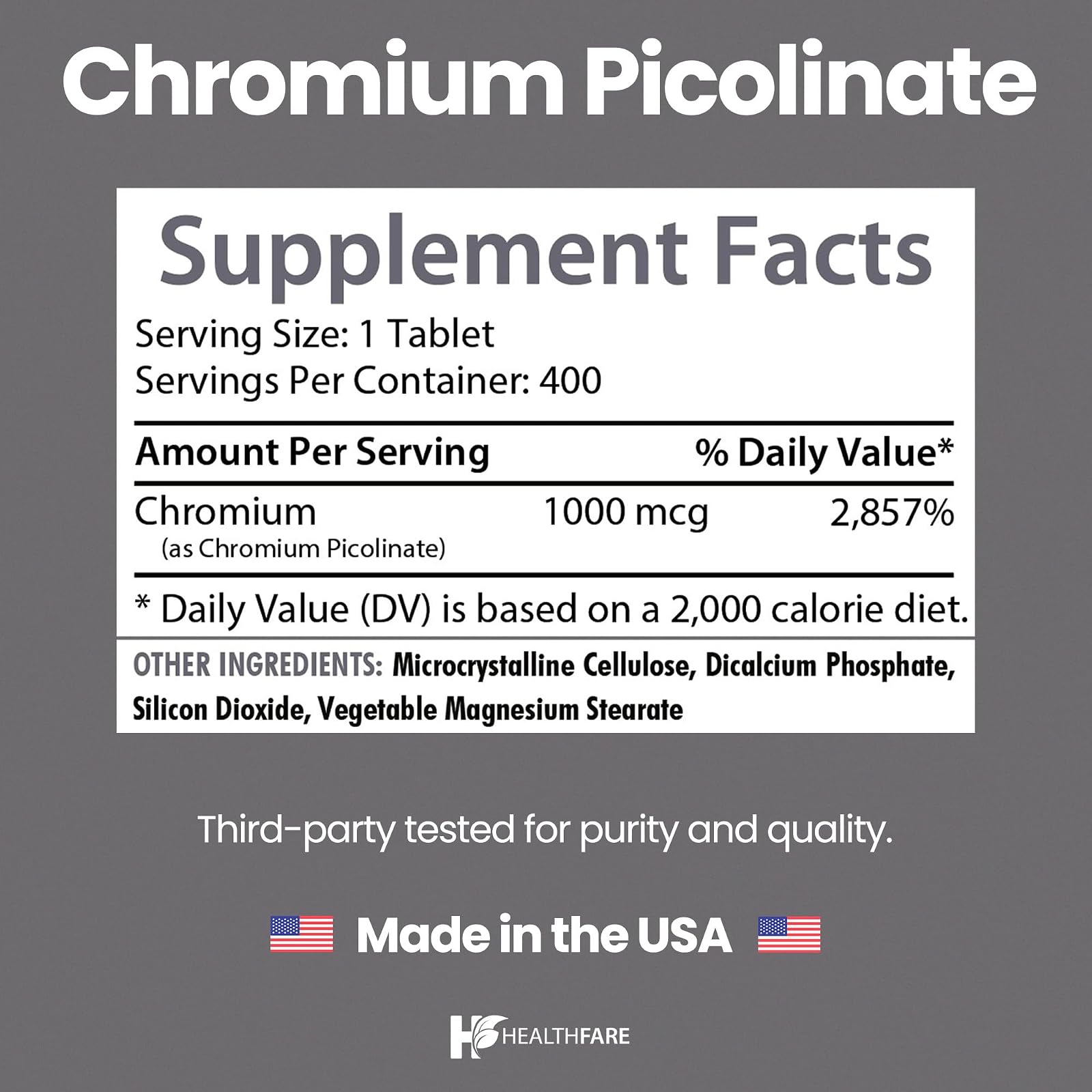 daily chromium picolinate dosage
