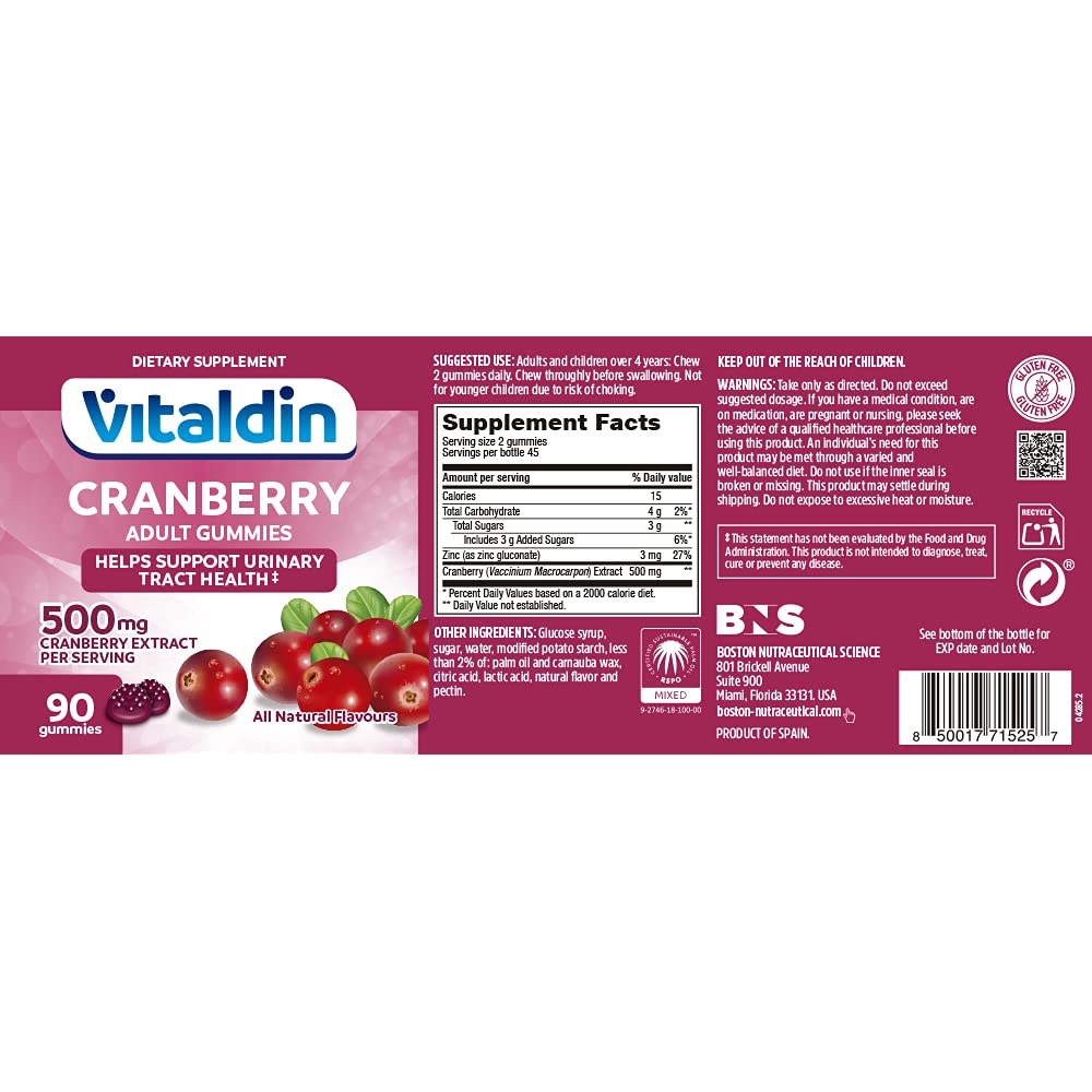Daily cranberry gummies for immunity
