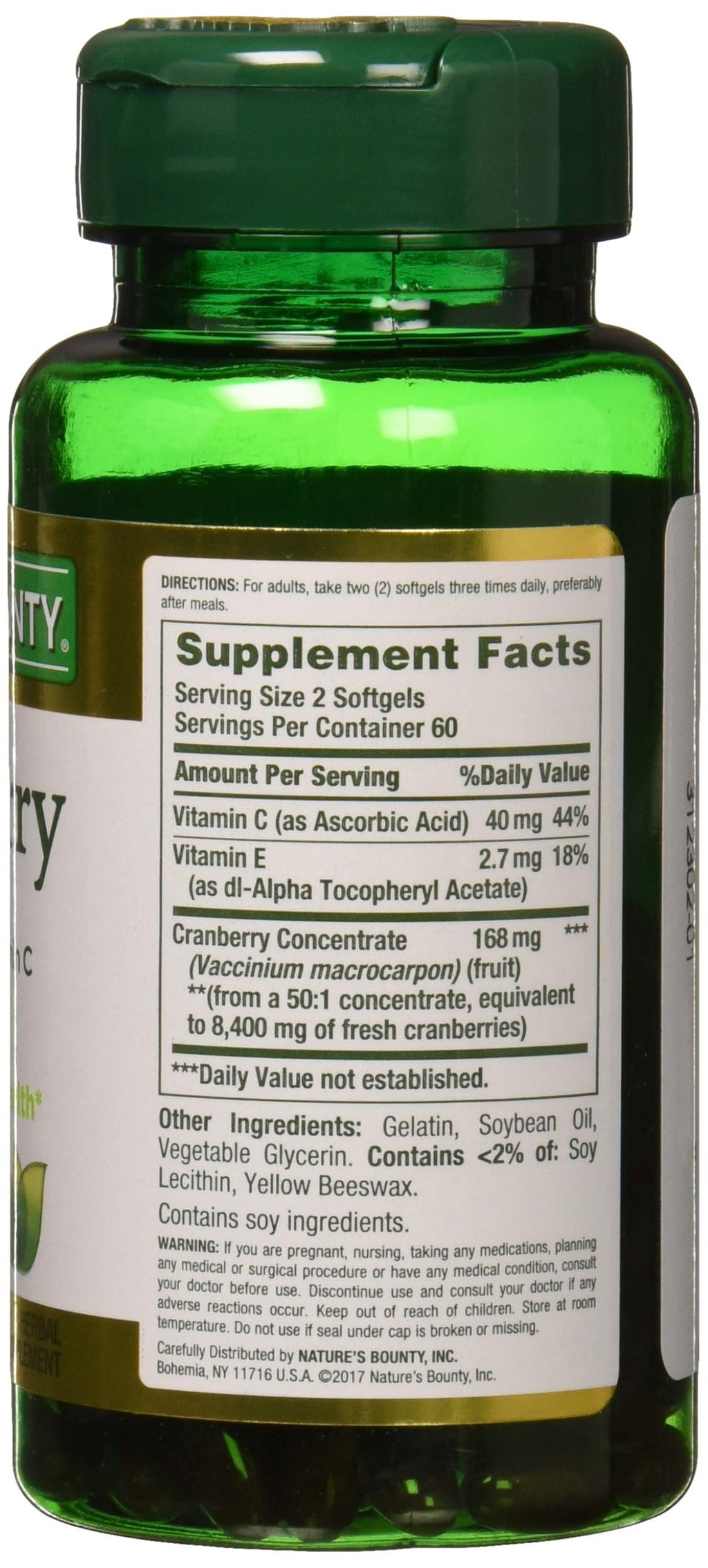 Daily cranberry softgels for vitality