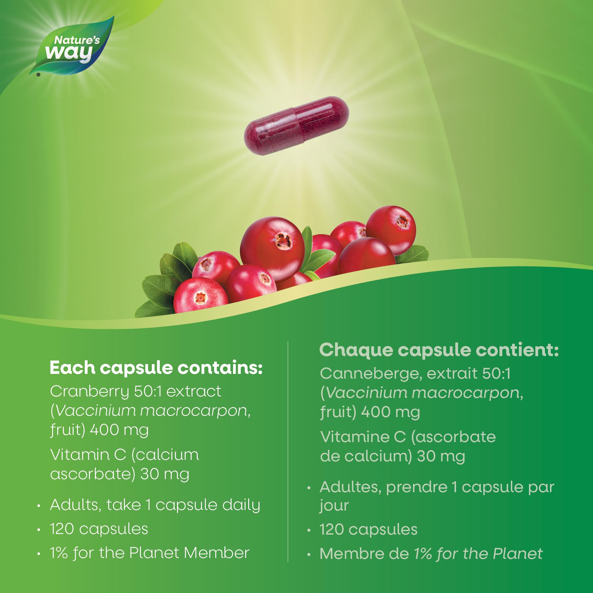 Daily cranberry supplement for overall health