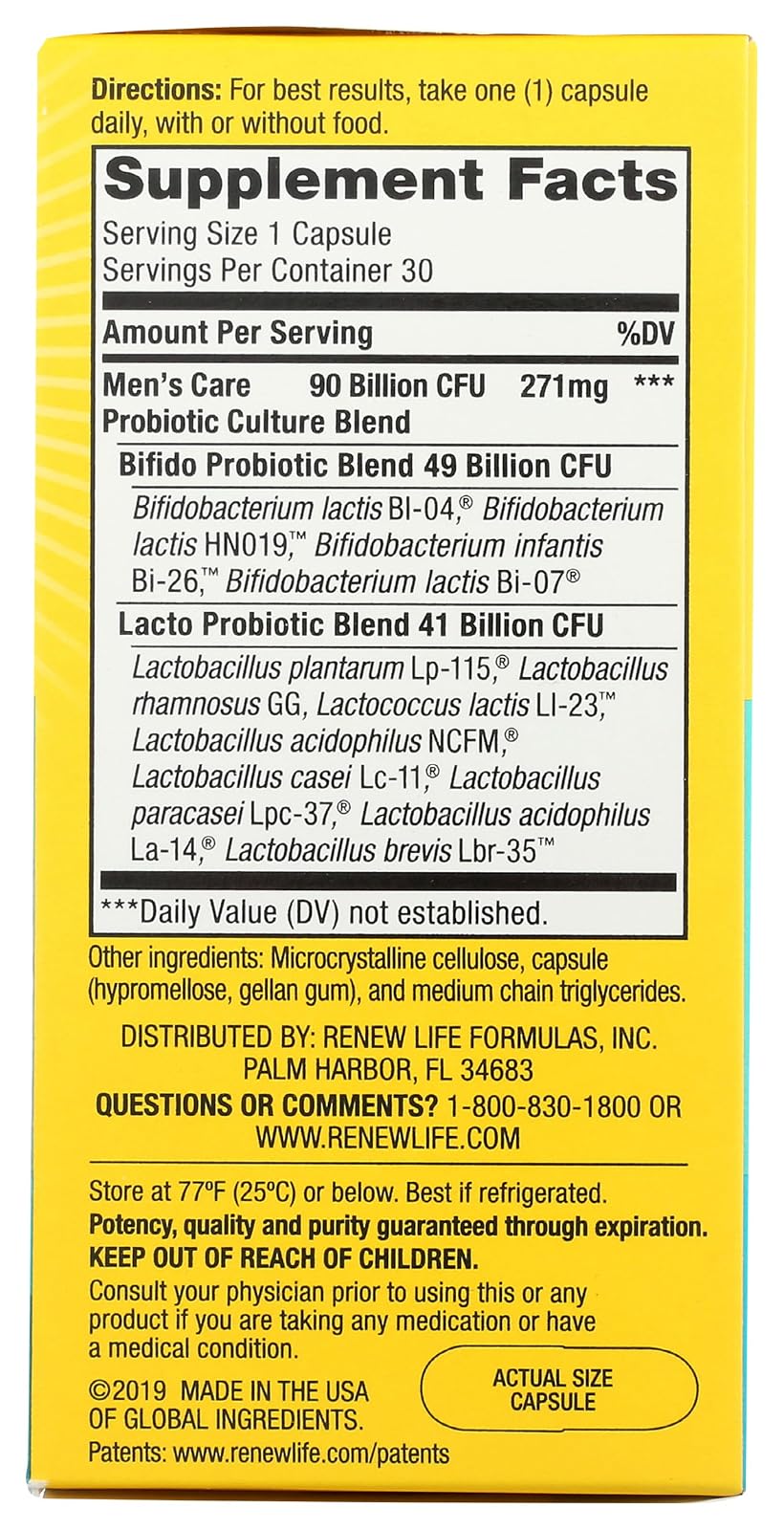 Daily digestive aid for men