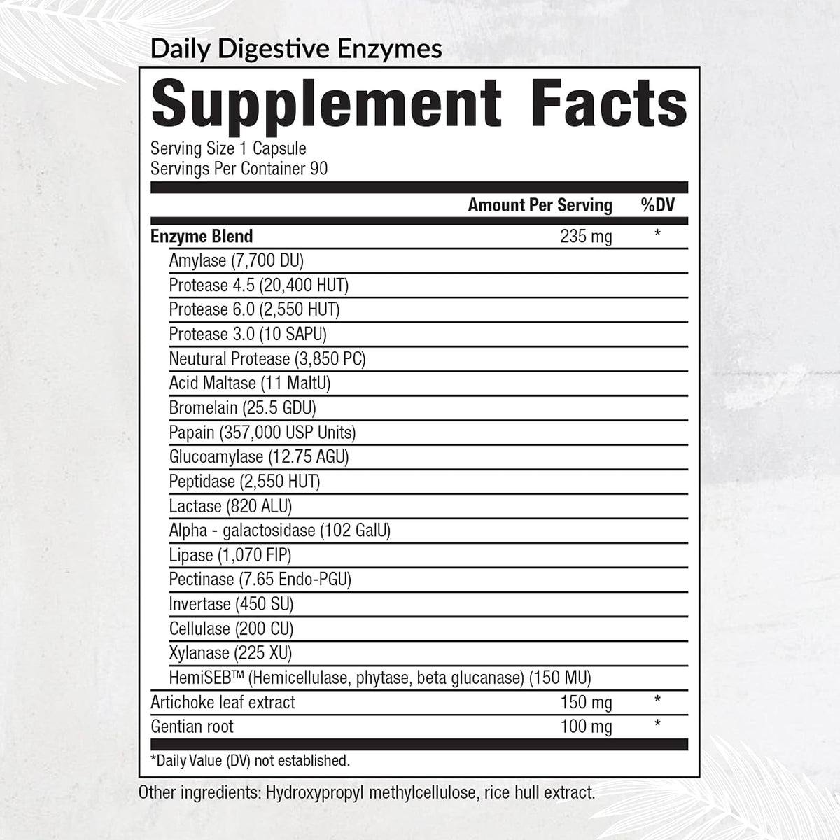 Daily digestive enzymes with bromelain and lactase