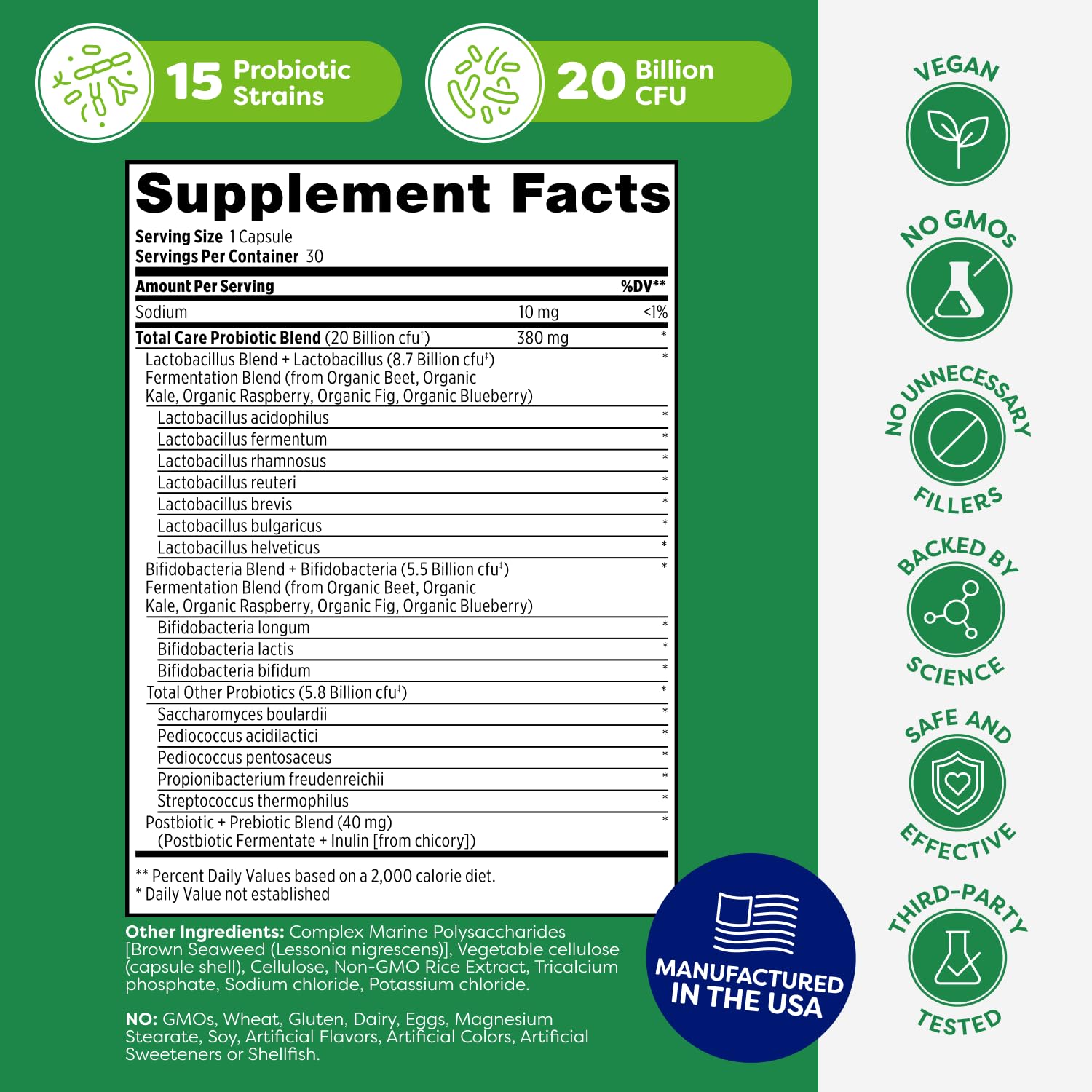 Daily digestive wellness probiotics