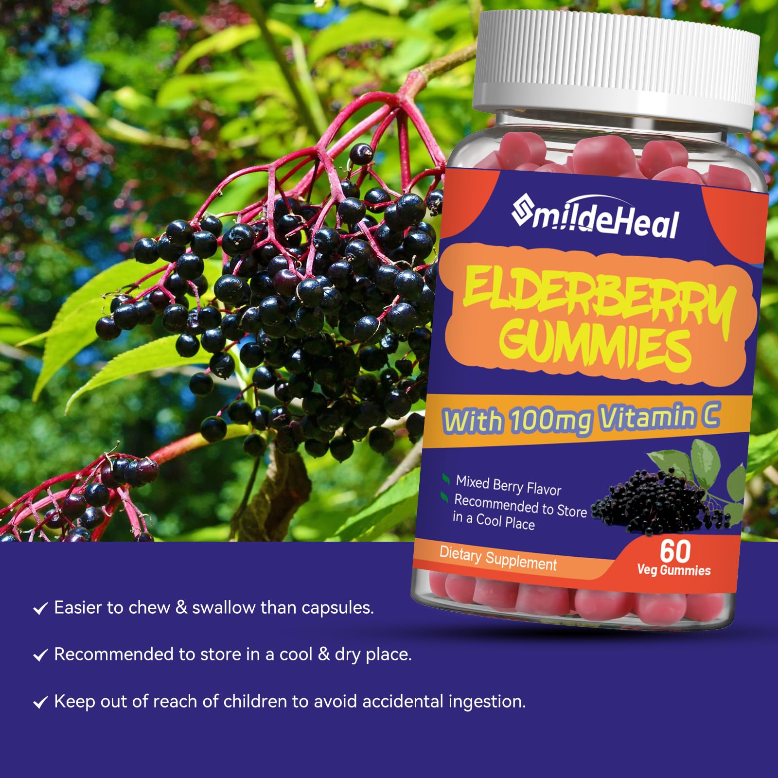 Daily elderberry gummies for health