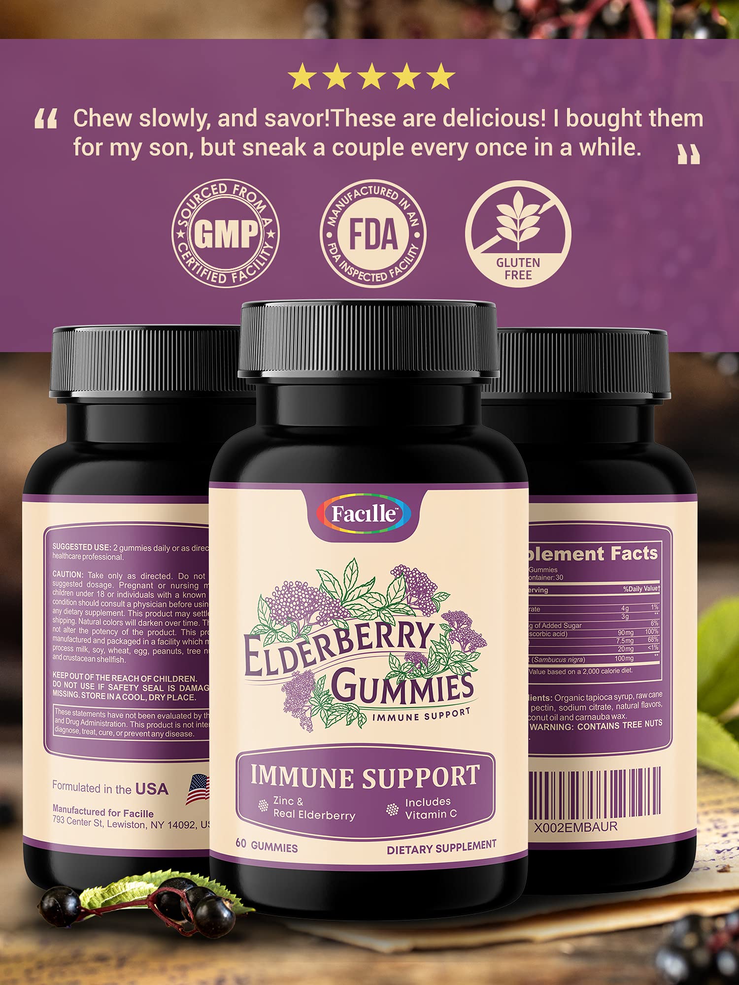 daily elderberry gummy dosage recommendation
