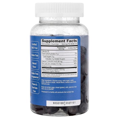 Daily elderberry gummy supplement for health