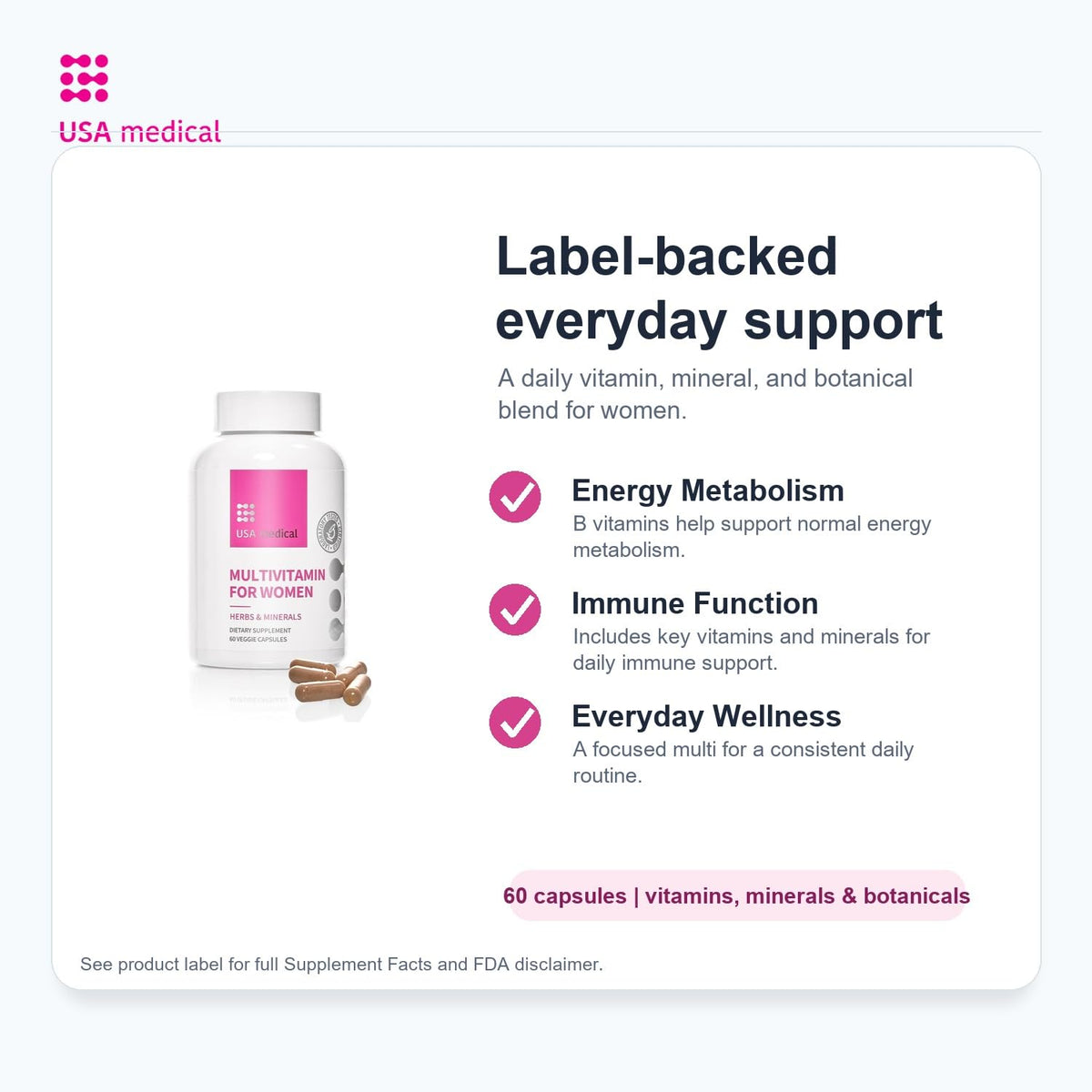daily energy boost multivitamins for women