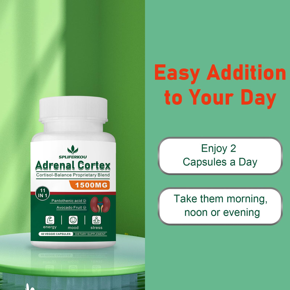 Daily energy support from adrenal extracts