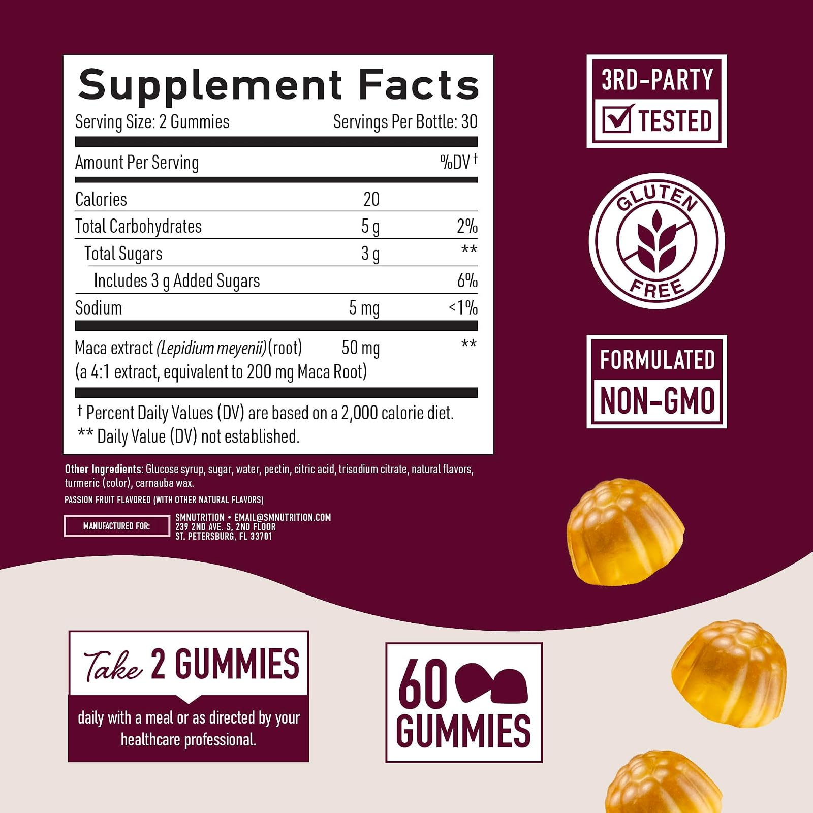 Daily energy support with herbal gummies