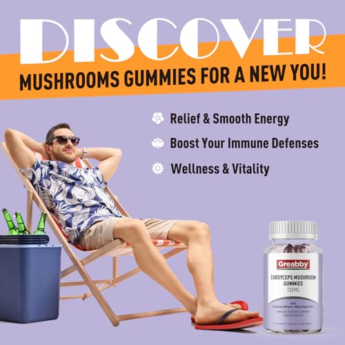 Daily energy support with mushroom gummies