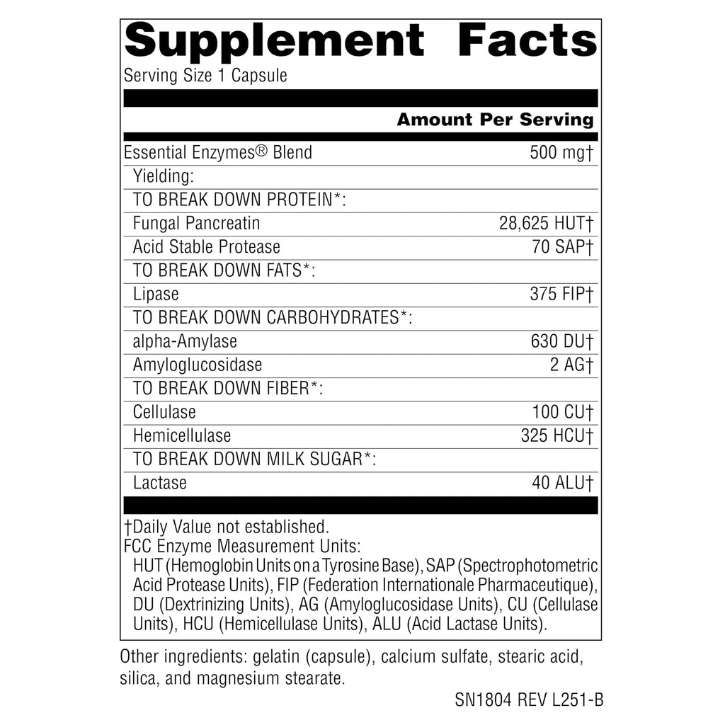 Daily essential enzymes for digestion