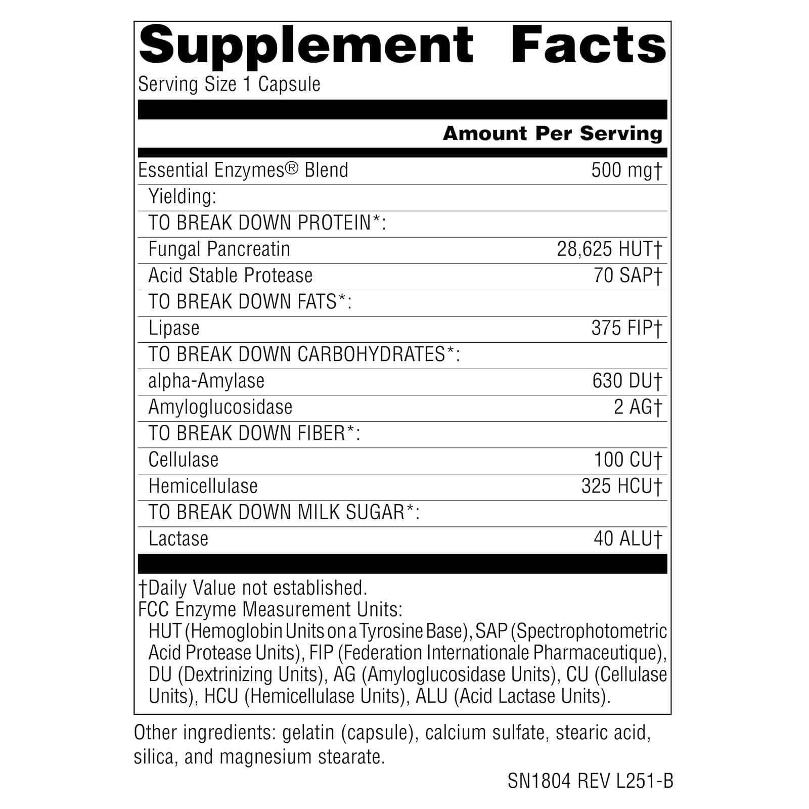 Daily essential enzymes for digestion