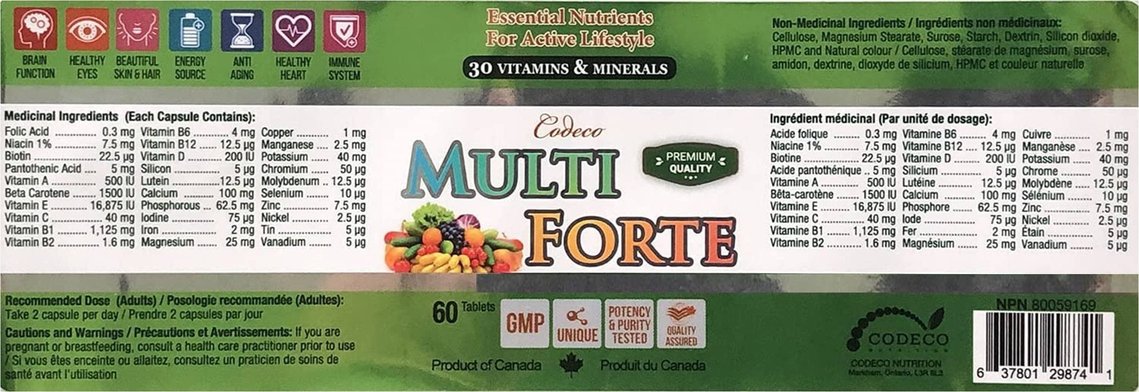 Daily essential vitamins and minerals