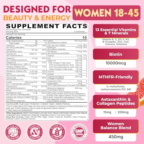 Daily essential vitamins for women