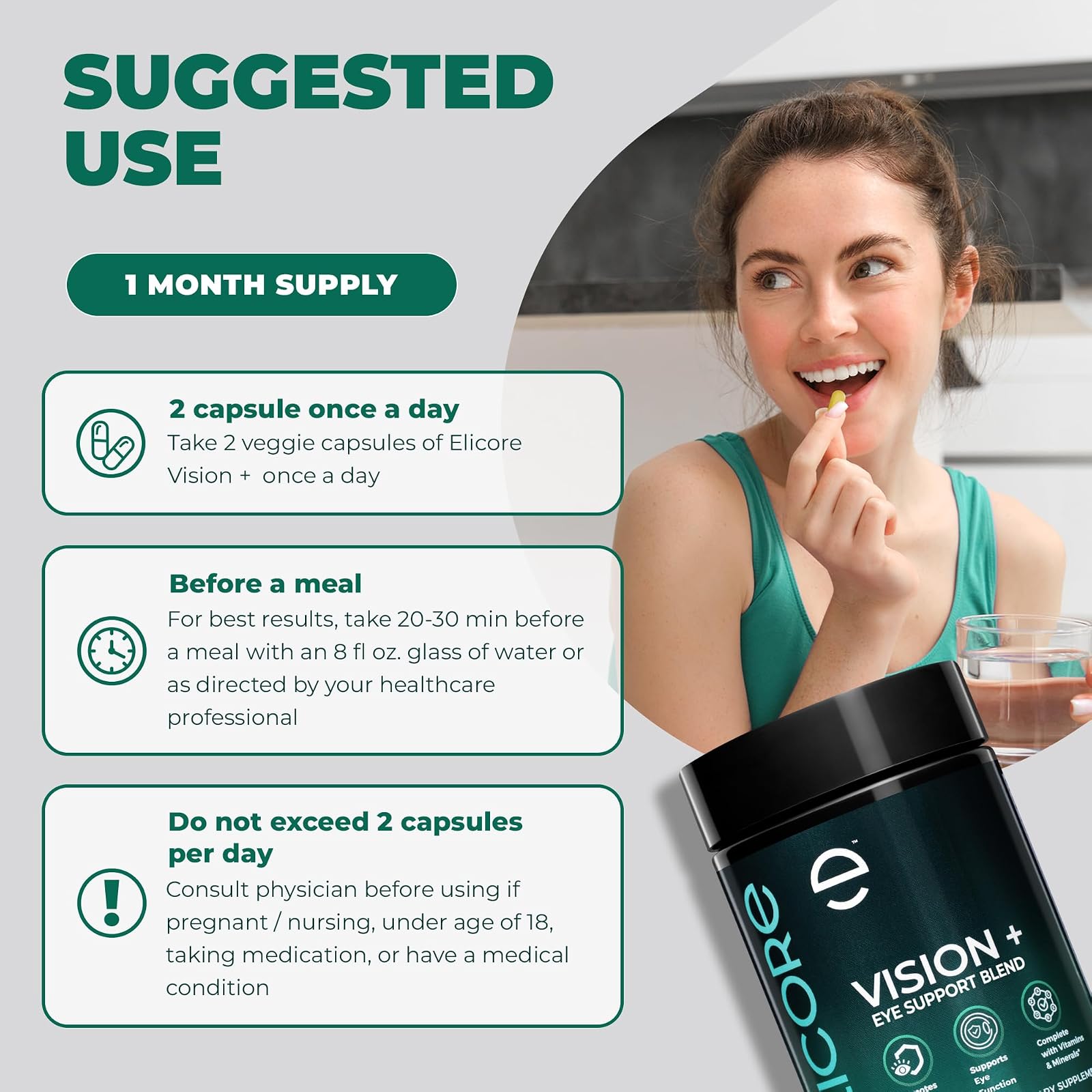 Daily eye care supplement for adults