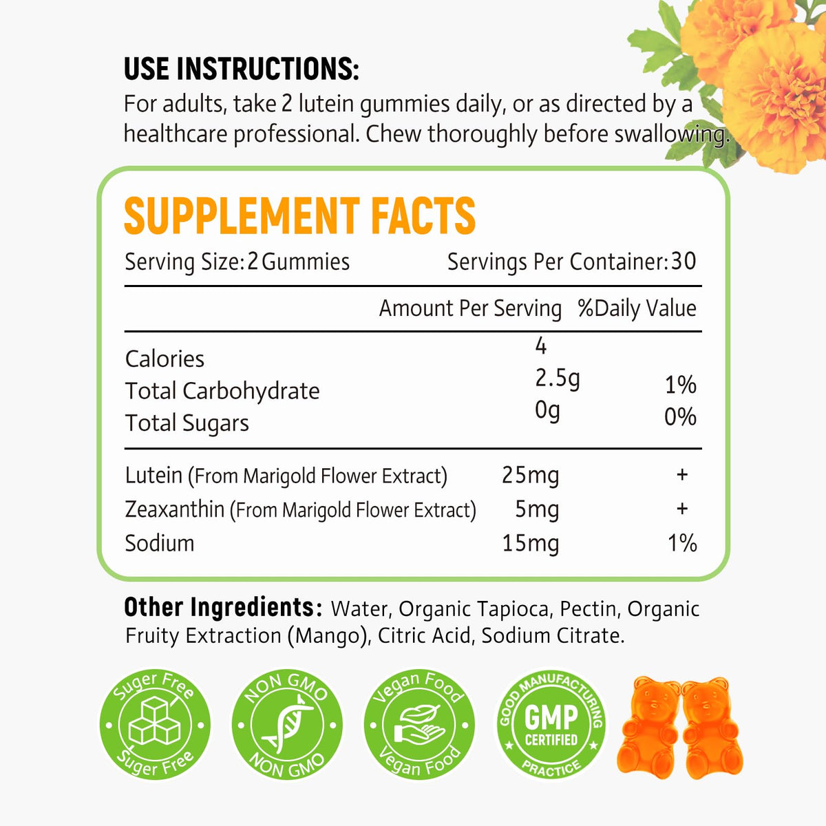 Daily eye care vitamin A