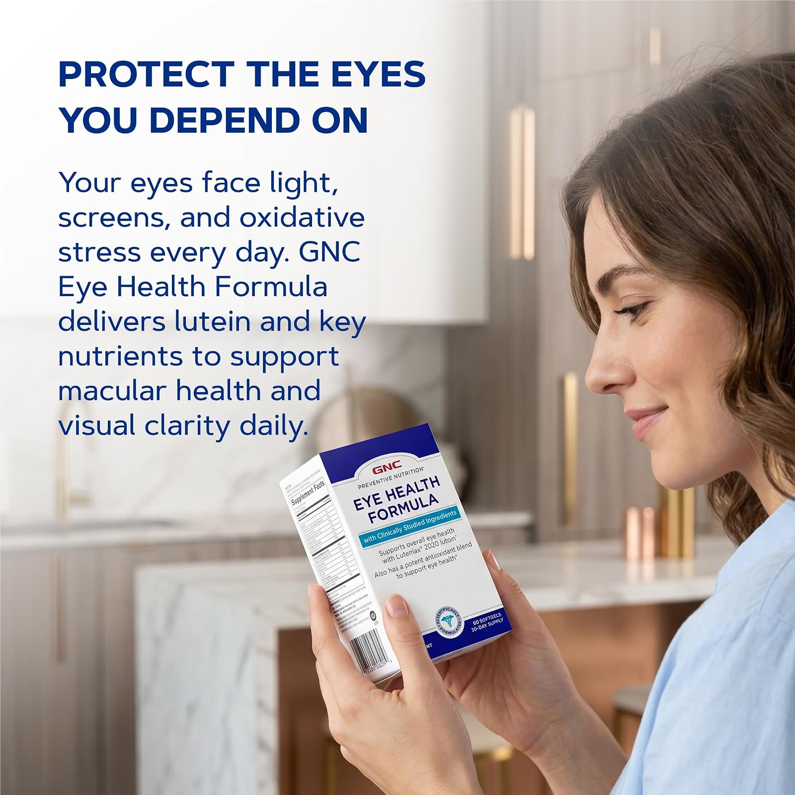 Daily eye care vitamin capsules