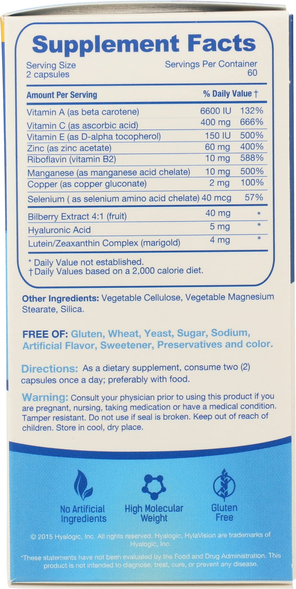 Daily eye health vitamins for adults