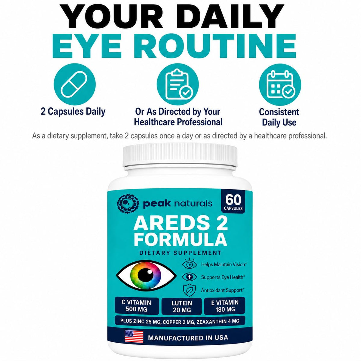 Daily eye supplement with antioxidants