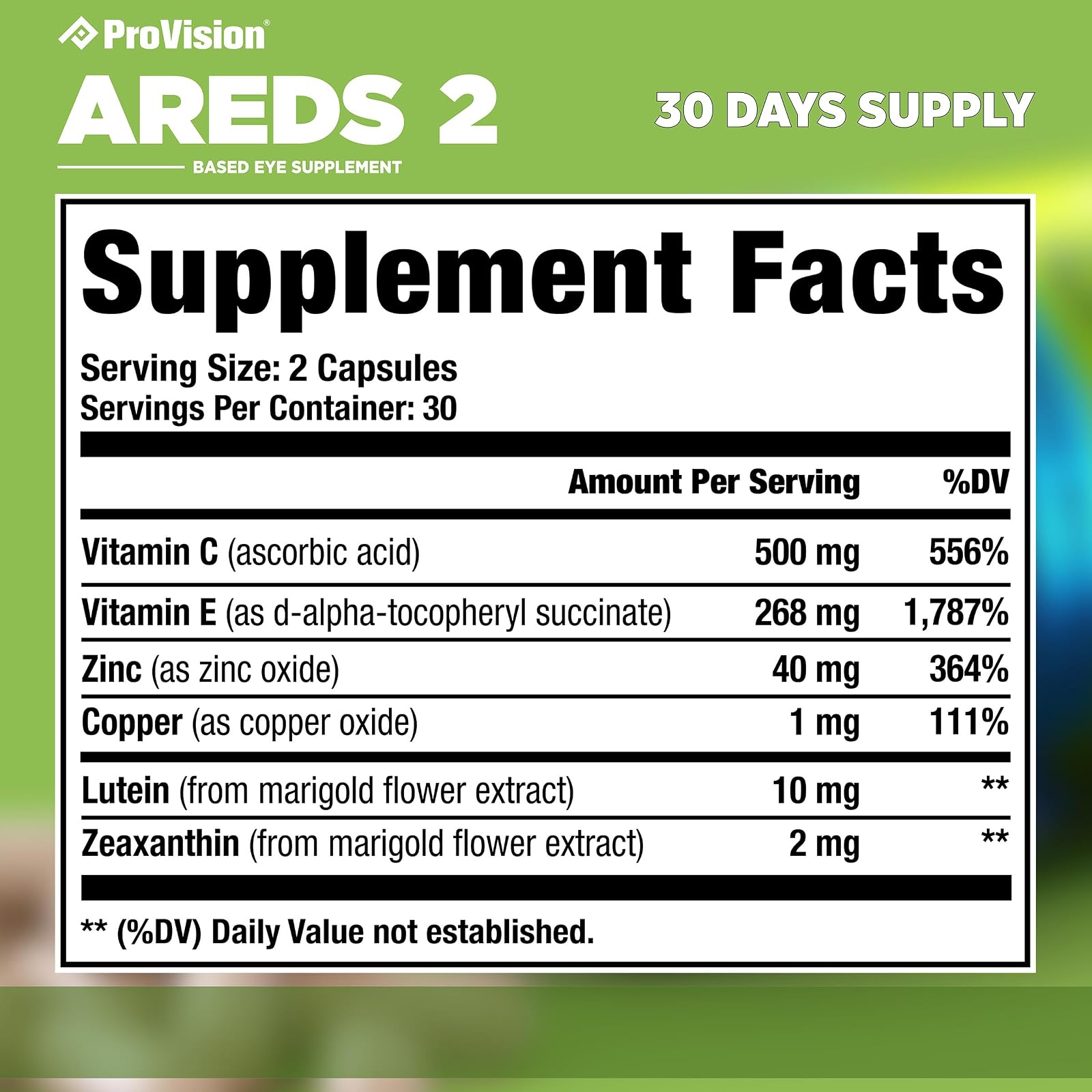 Daily eye vitamin supplement