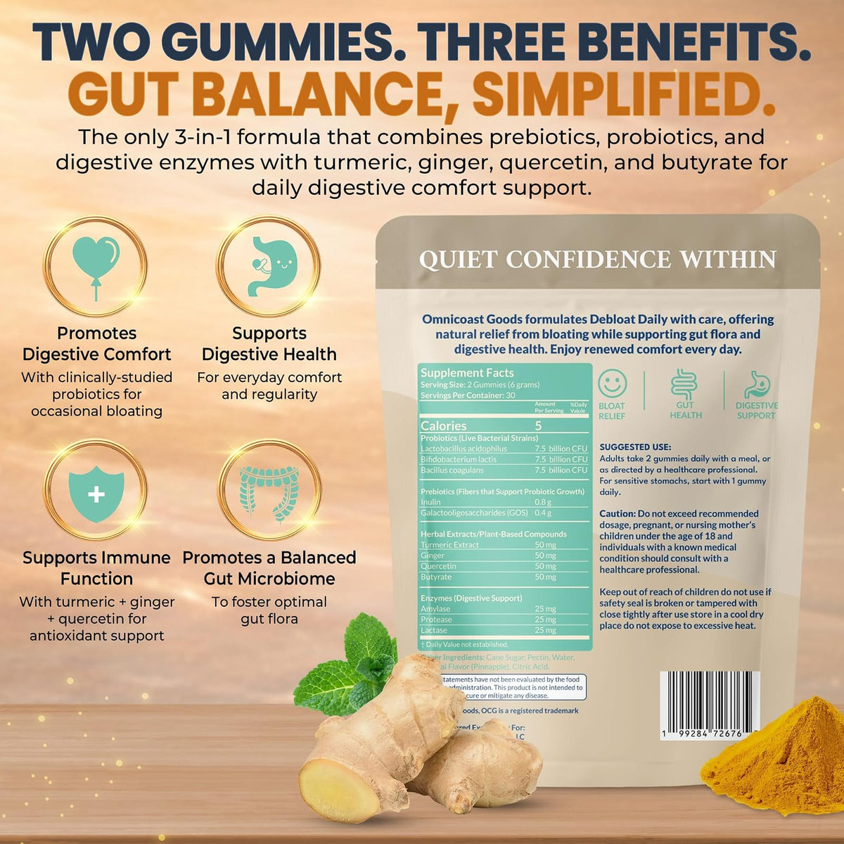 daily gut health gummy supplements