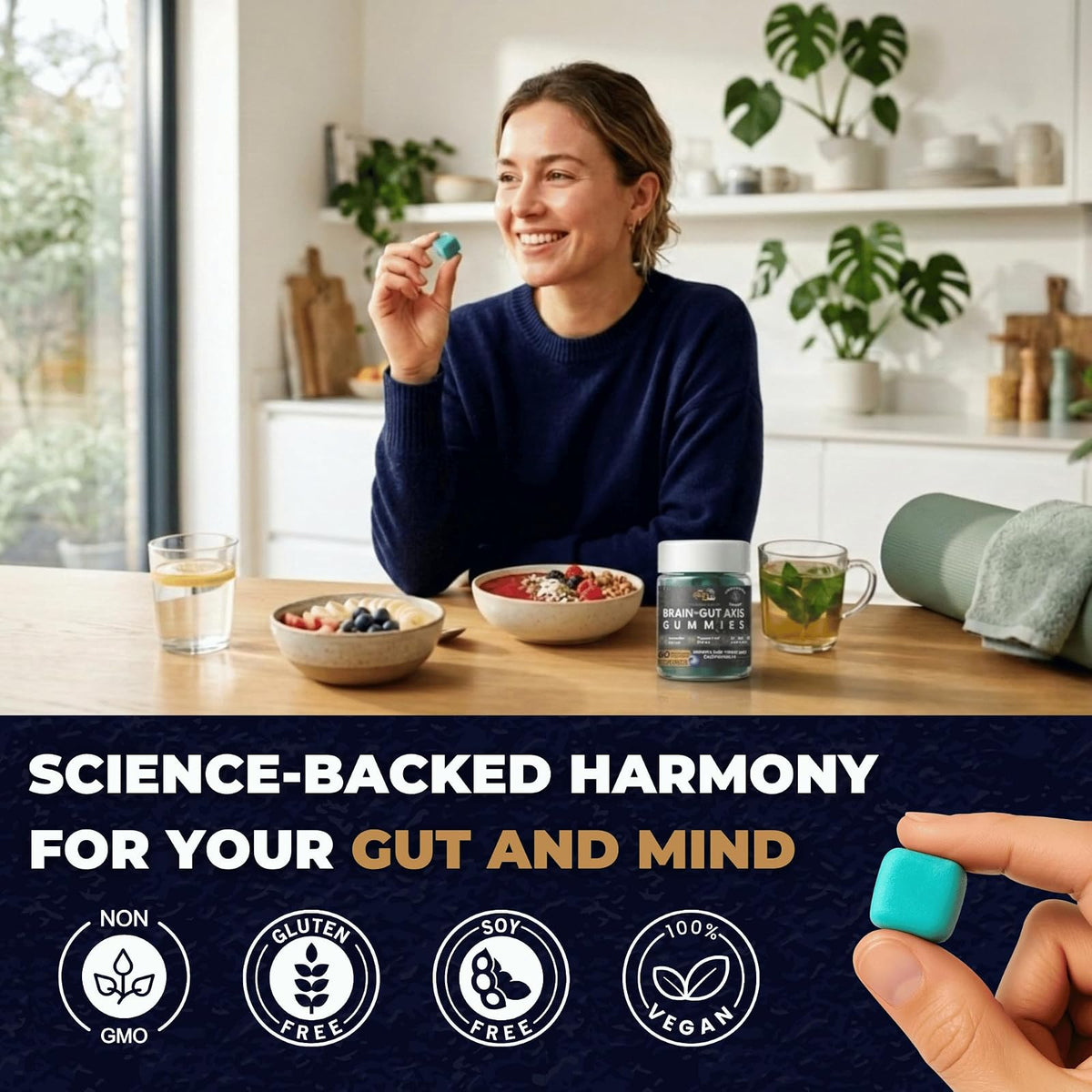 Daily gut support with herbal ingredients